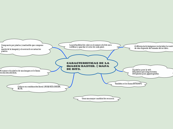 CARACTERISTICAS DE LA IMAGEN RASTER. ( MAP...- Mind Map